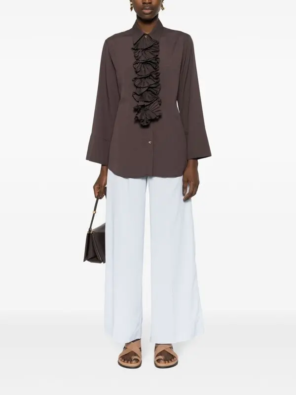 P.a.r.o.s.h Ruffled-detail Long-sleeved Blouse