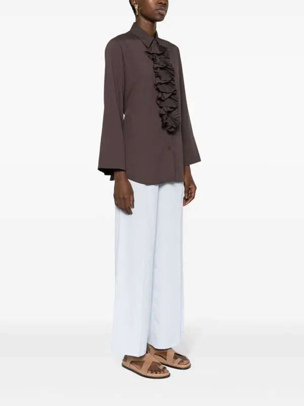 P.a.r.o.s.h Ruffled-detail Long-sleeved Blouse