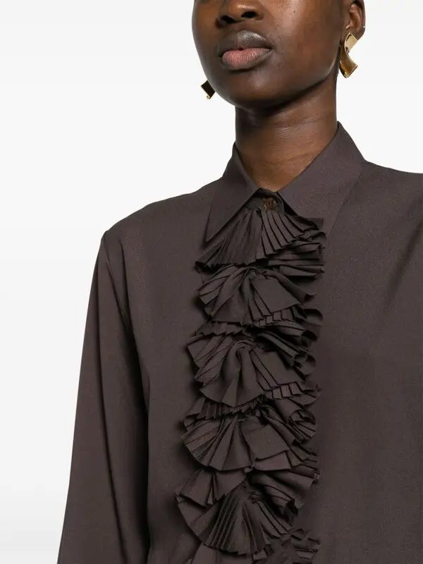 P.a.r.o.s.h Ruffled-detail Long-sleeved Blouse