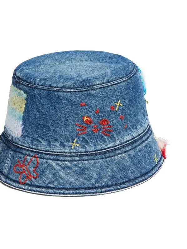 Marni Star-embroidered Denim Bucket Hat