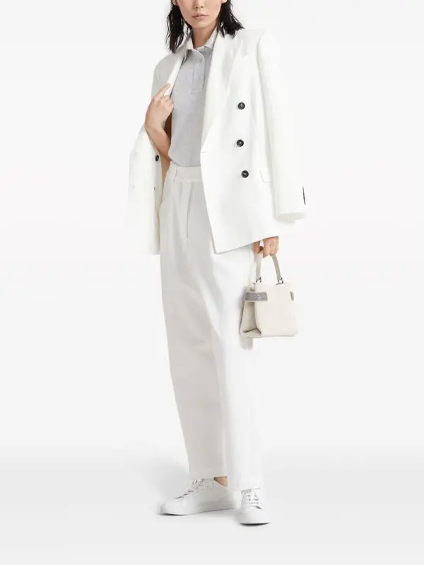 Brunello Cucinelli Tapered Cropped Trousers - White