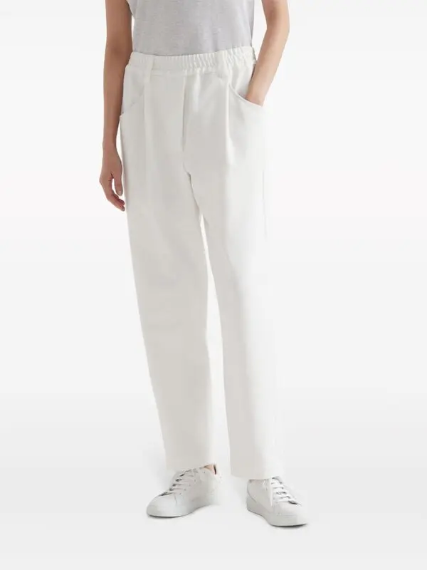 Brunello Cucinelli Tapered Cropped Trousers - White