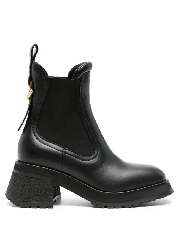 Moncler Gigi 70mm Leather Chelsea Boots - Black