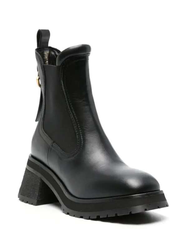 Moncler Gigi 70mm Leather Chelsea Boots - Black