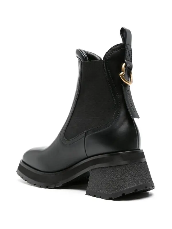 Moncler Gigi 70mm Leather Chelsea Boots - Black