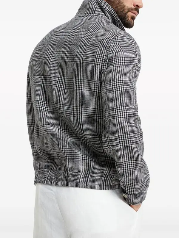 Brunello Cucinelli Puppytooth Pattern Zip-up Jacket
