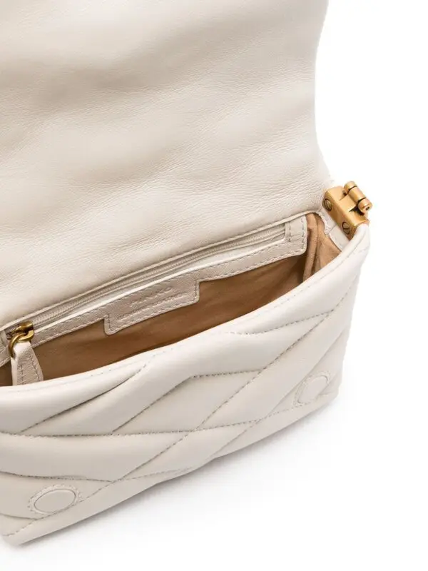 Pinko Love Click Quilted Shoulder Bag - White