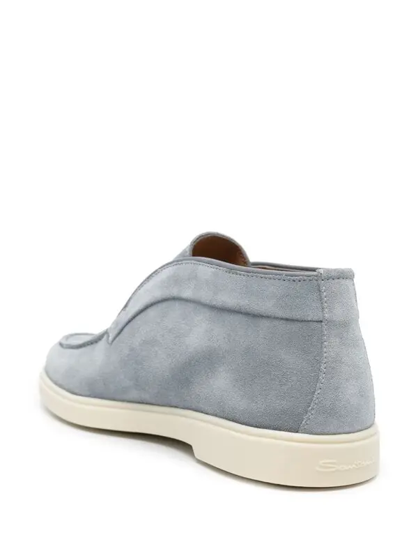 Santoni Suede Slip-on Boots - Blue