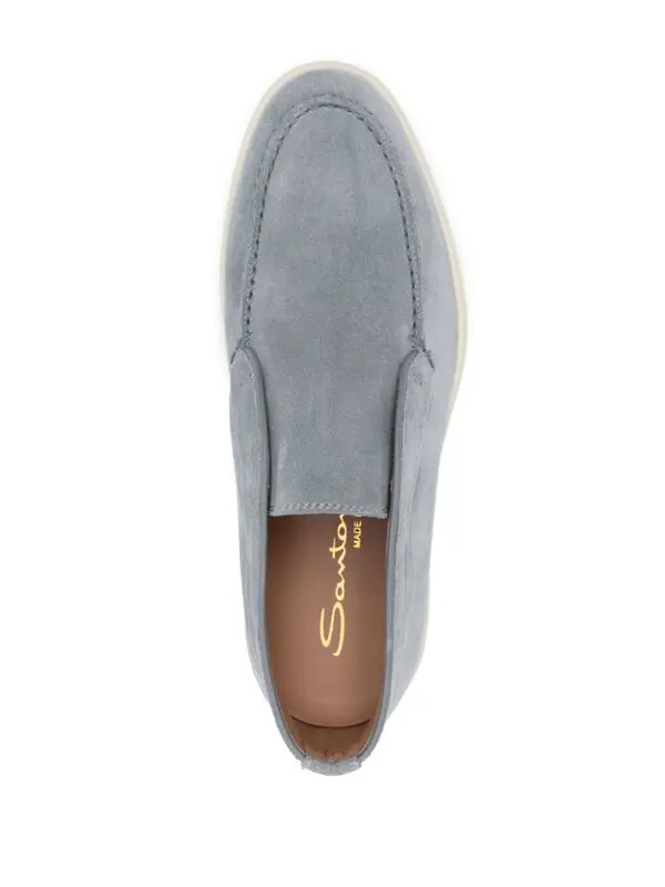 Santoni Suede Slip-on Boots - Blue