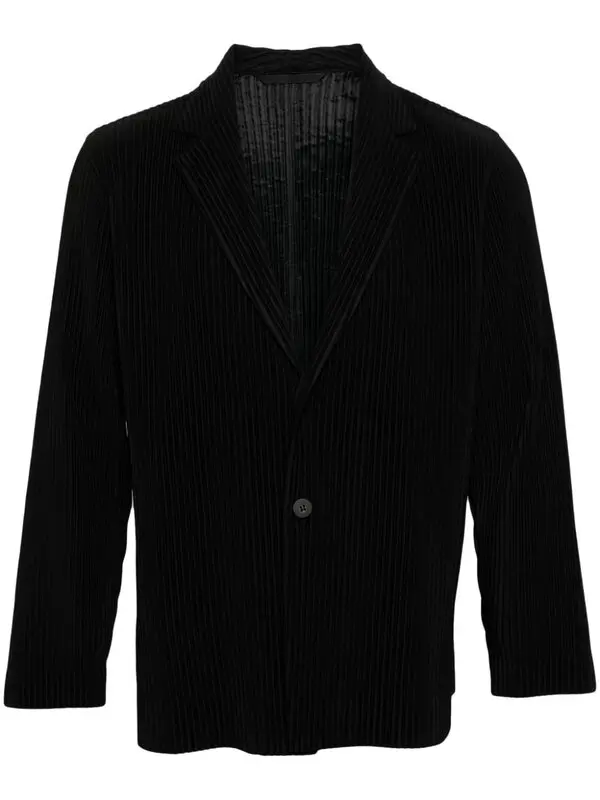 Issey Miyake Plissé-effect Single-breasted Blazer - Black