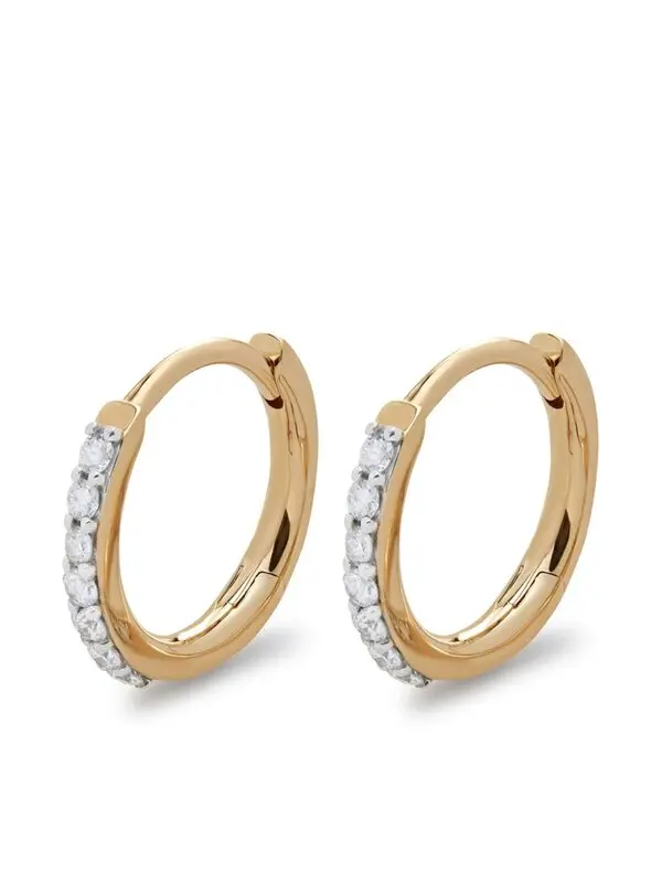 Monica Vinader 14kt Yellow Diamond Huggie Earrings - Gold