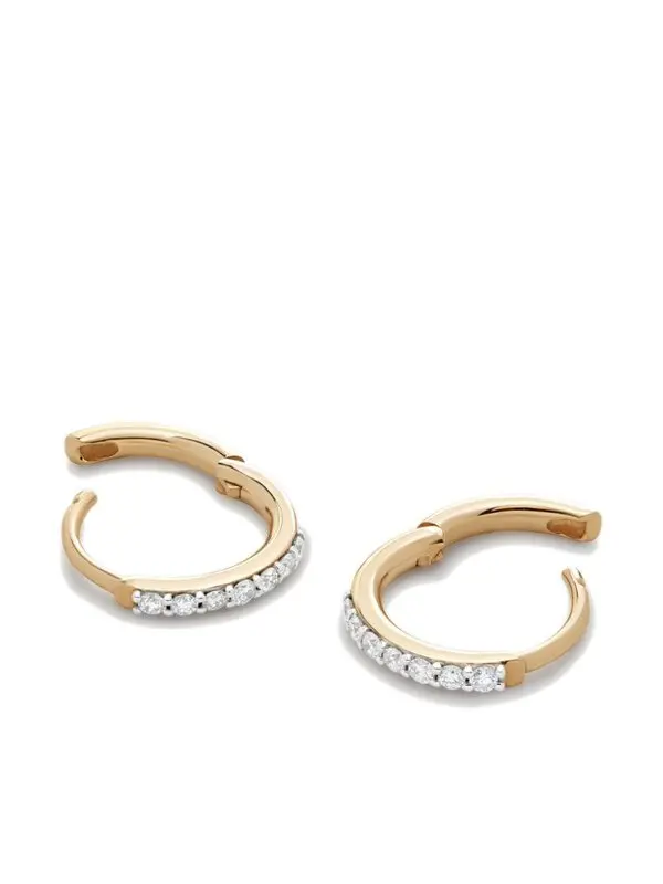 Monica Vinader 14kt Yellow Diamond Huggie Earrings - Gold