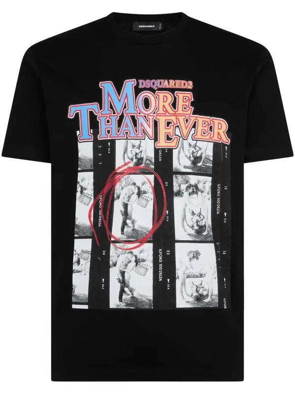 Dsquared2 Graphic-print Cotton T-shirt - Black