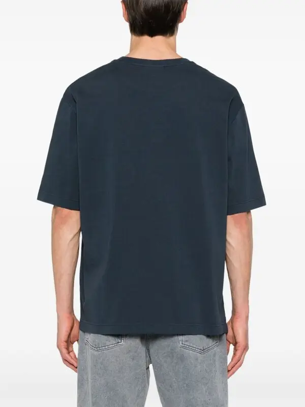 Maison Kitsuné Fox-motif Cotton T-shirt - Blue