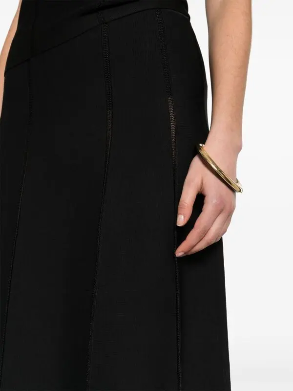 Zimmermann Ribbed-knit A-line Midi Skirt