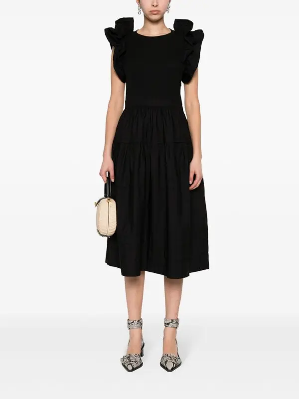 Ulla Johnson Francine Midi Dress - Black