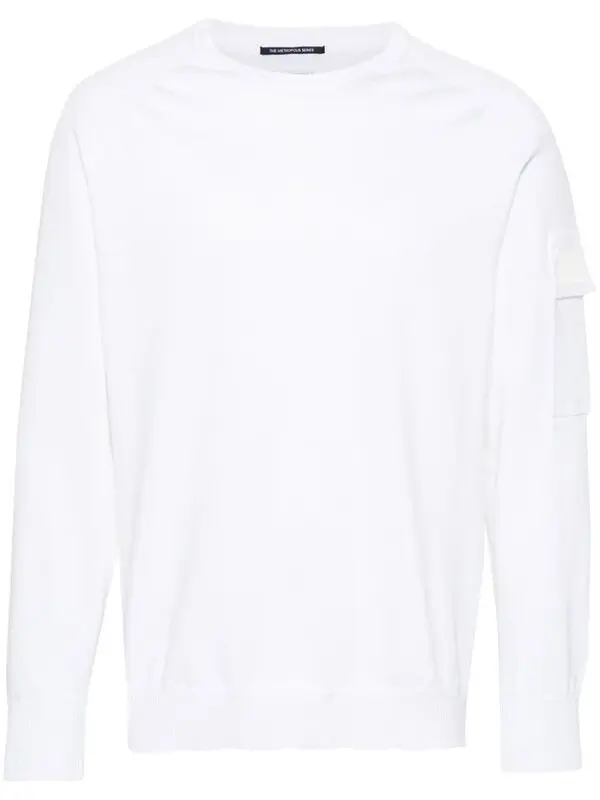 C.P. COMPANY Logo-patch Cotton-blend Jumper - White