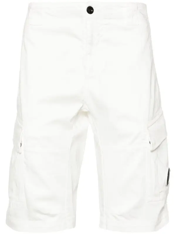 C.P. COMPANY Lens-detail Cargo Shorts - White