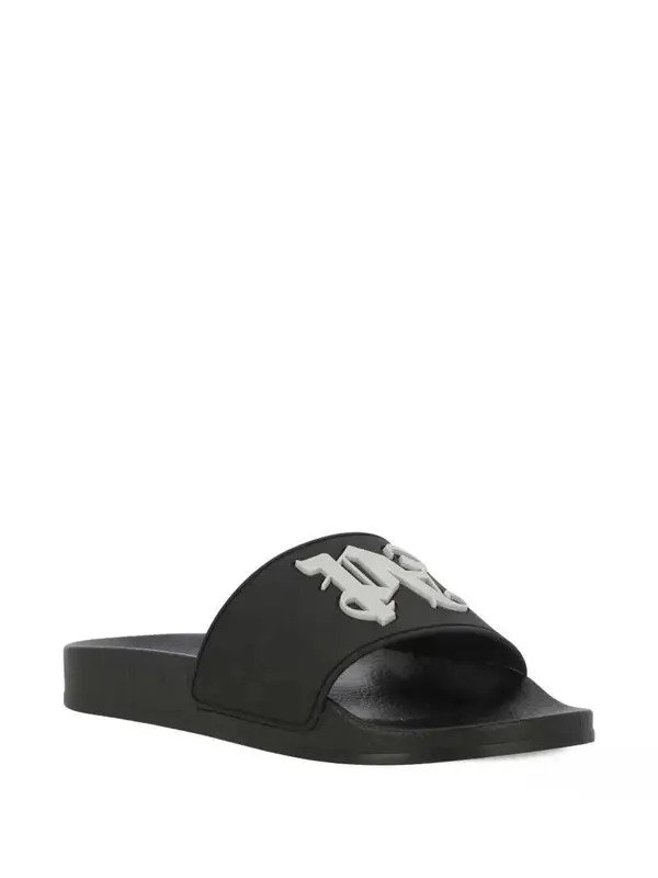 Palm Angels Raised-monogram Slides - Black