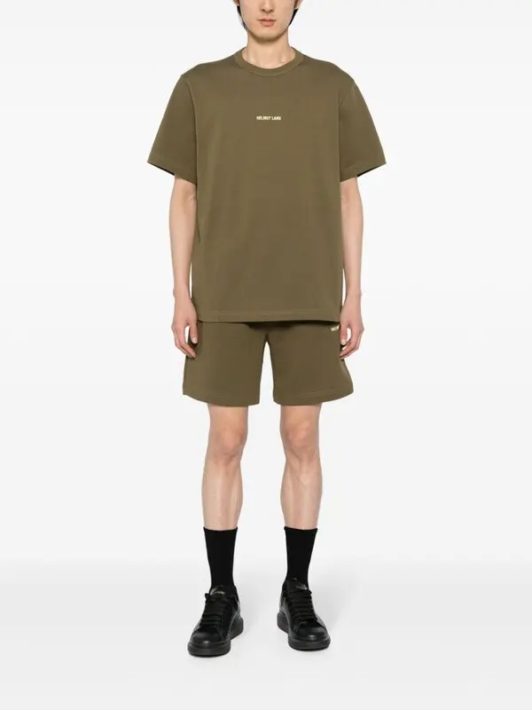 Helmut Lang Logo-print Cotton Shorts - Green