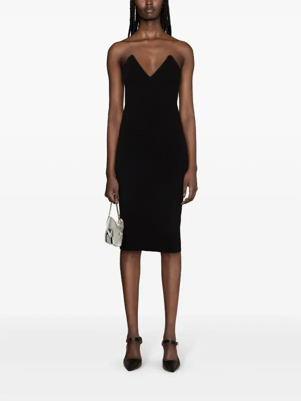 Coperni Ribbed-knit Bustier Dress
