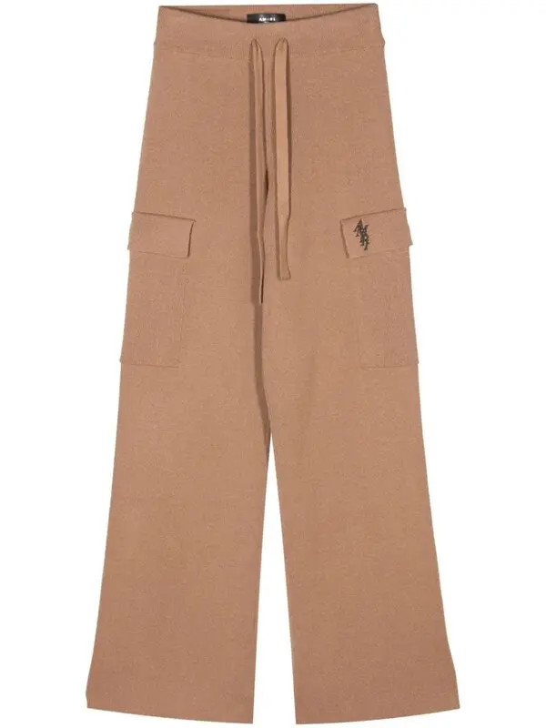 Amiri Logo-embroidered Ribbed Knit Trousers