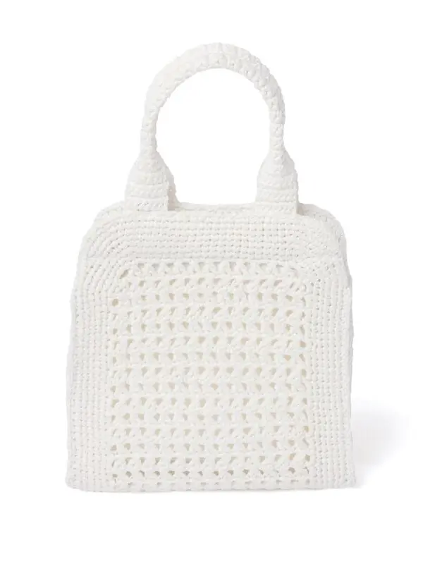 Miu Miu Crochet Raffia Tote Bag