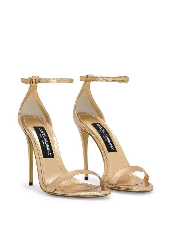 Dolce & Gabbana Keira Leather Sandals - Gold