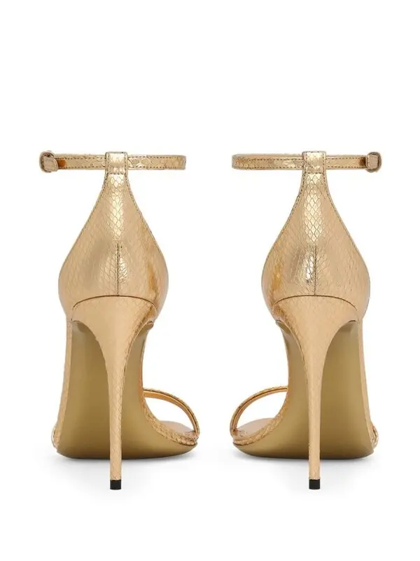 Dolce & Gabbana Keira Leather Sandals - Gold