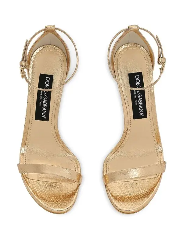 Dolce & Gabbana Keira Leather Sandals - Gold