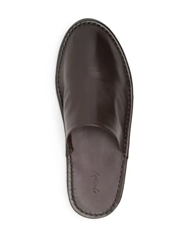 Marsèll Filo Round-toe Leather Mules - Brown