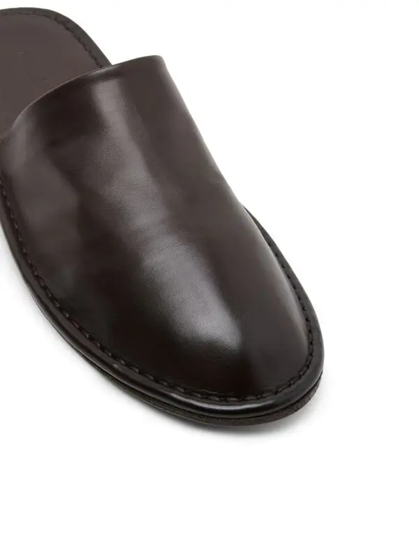 Marsèll Filo Round-toe Leather Mules - Brown