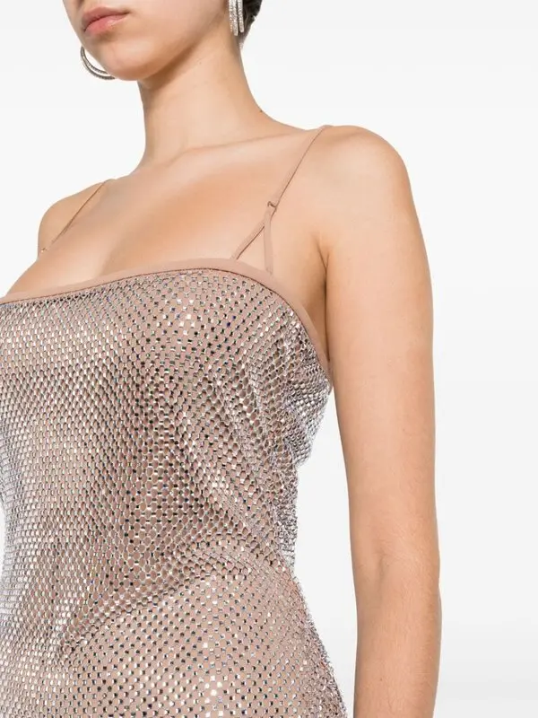 Giuseppe Di Morabito Crystal-Embellished Mesh Mini Dress In Neutrals - 55%  Off | Editorialist