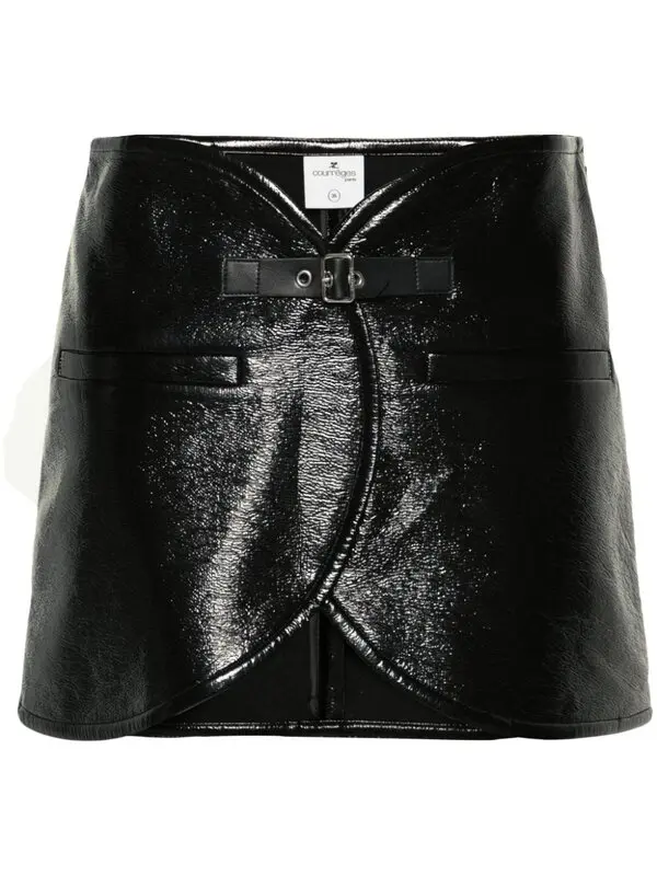 COURREGES Ellipse Vinyl Mini Skirt - Black