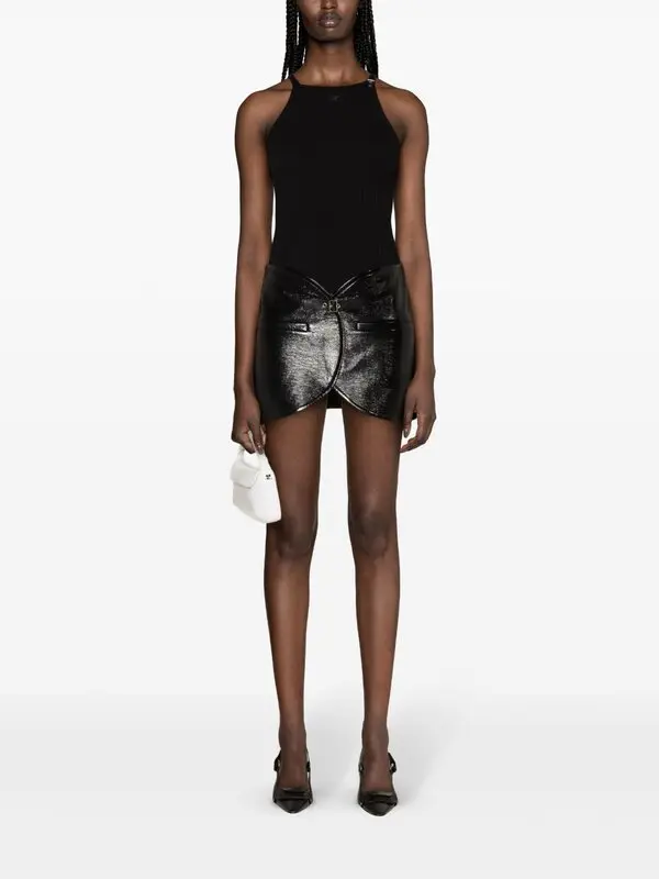 COURREGES Ellipse Vinyl Mini Skirt - Black
