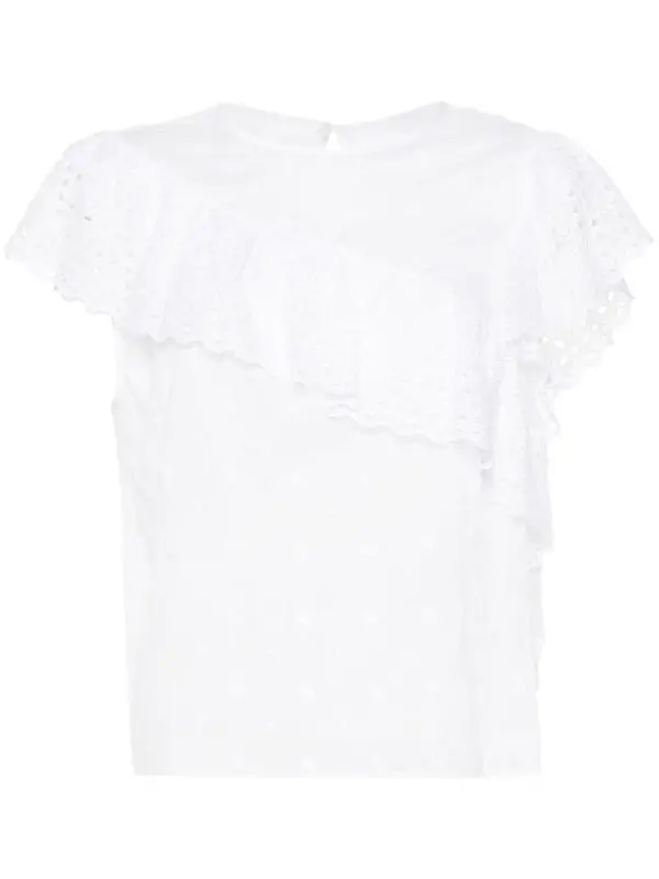 MARANT ETOILE Sorani Broderie-anglaise Blouse - White