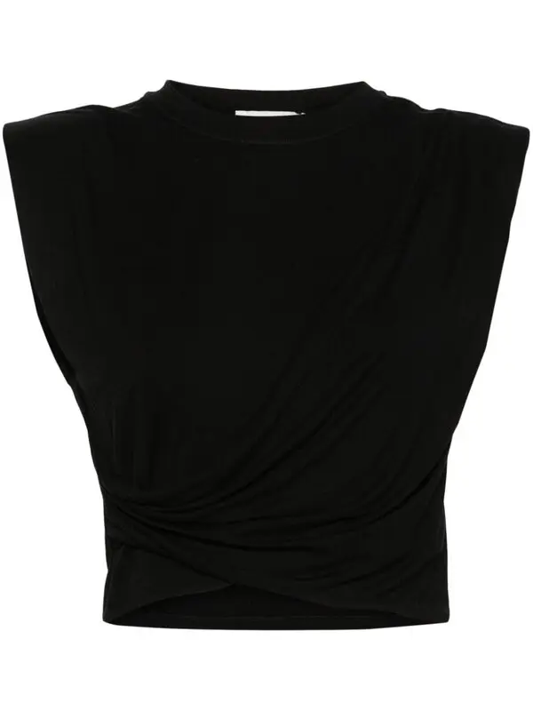 Simkhai Signature Estelle Draped-detail Top - Black