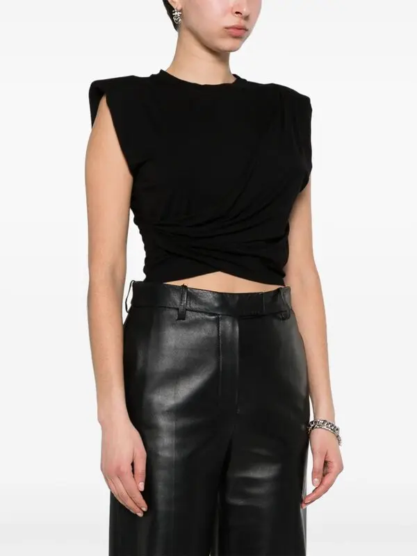 Simkhai Signature Estelle Draped-detail Top - Black