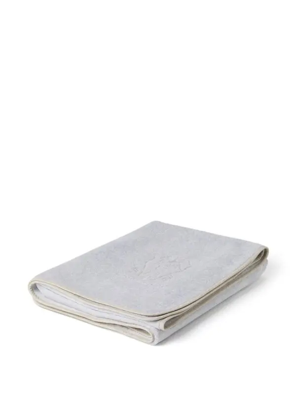 Brunello Cucinelli Logo-embroidered Beach Towel - Grey
