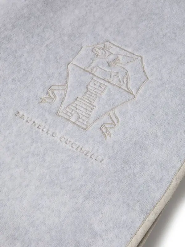 Brunello Cucinelli Logo-embroidered Beach Towel - Grey