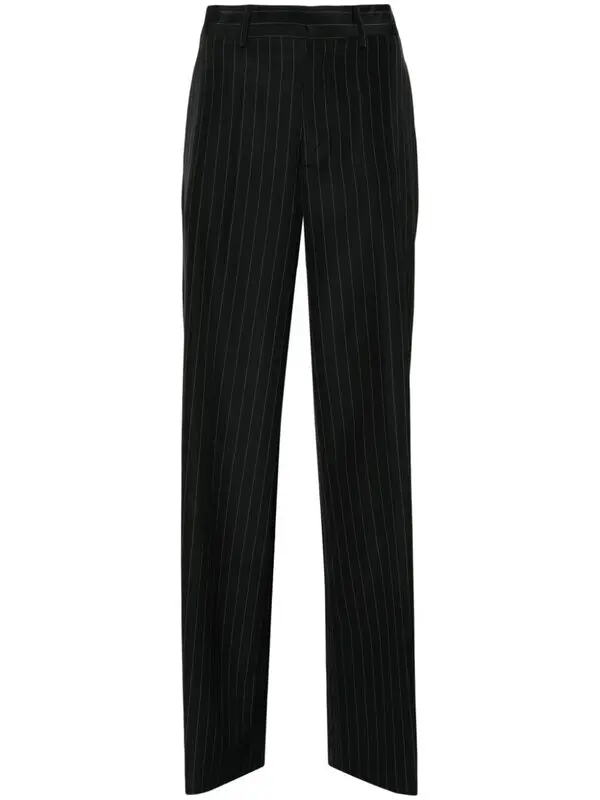 P.a.r.o.s.h Pinstripe Wide-leg Trousers - Black