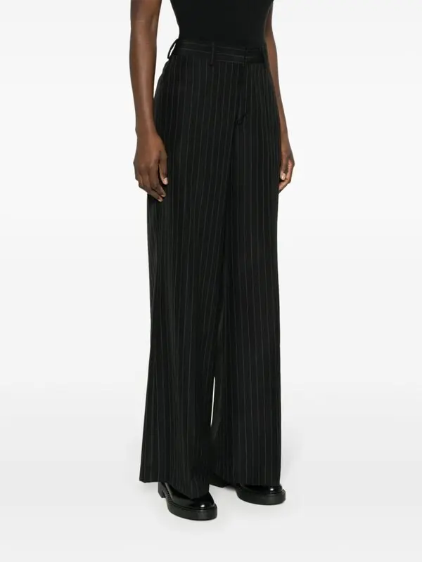 P.a.r.o.s.h Pinstripe Wide-leg Trousers - Black