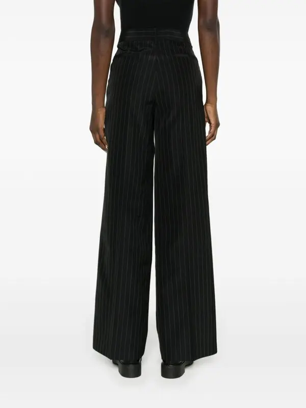 P.a.r.o.s.h Pinstripe Wide-leg Trousers - Black
