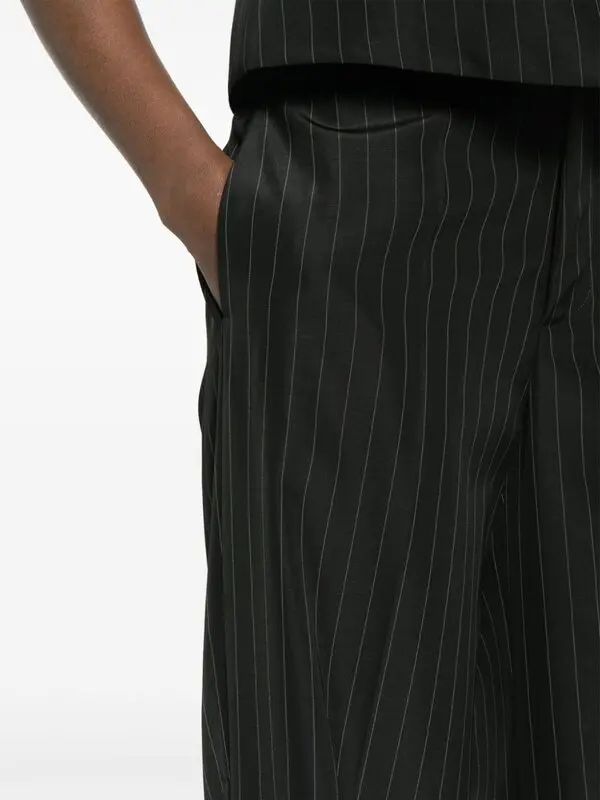 P.a.r.o.s.h Pinstripe Wide-leg Trousers - Black