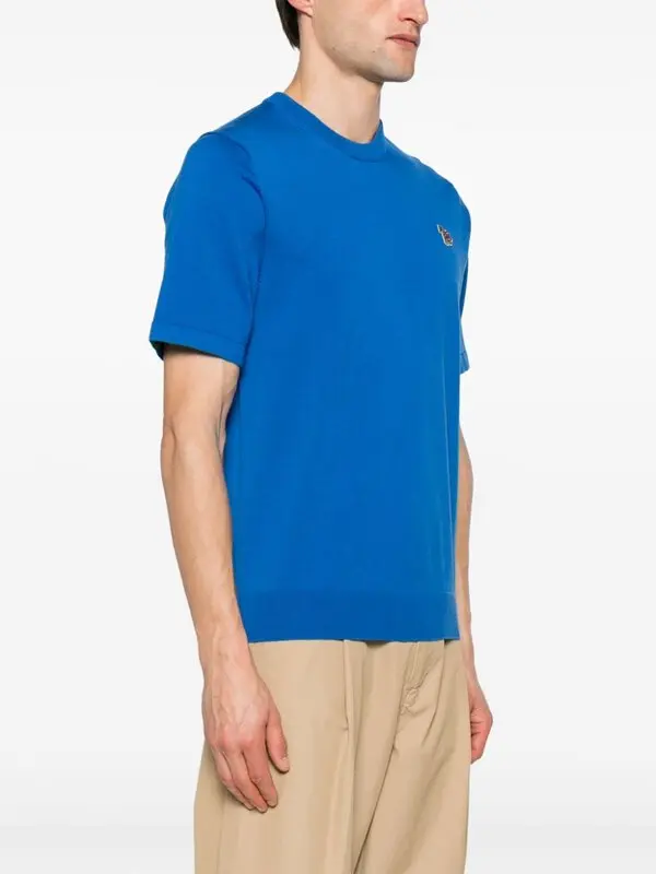 Paul Smith Zebra-patch Organic Cotton T-shirt - Blue