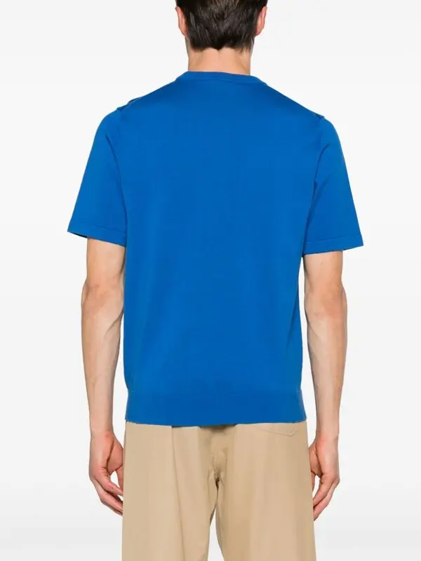 Paul Smith Zebra-patch Organic Cotton T-shirt - Blue