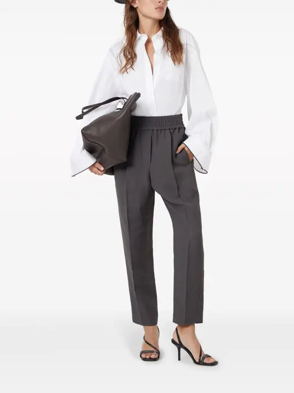 Brunello Cucinelli High-waist Cropped Trousers