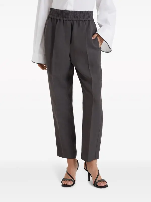 Brunello Cucinelli High-waist Cropped Trousers