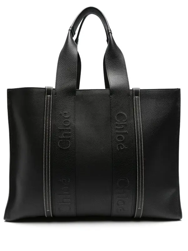 Chloé Large Woody Leather Tote Bag