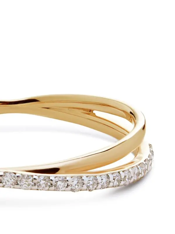Monica Vinader 14kt Yellow Crossover Diamond Ring - Gold